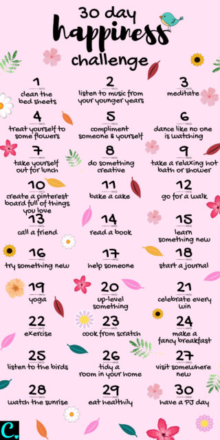 The Best 30 Day Happiness Challenge You Need To Try - Captivating Crazy