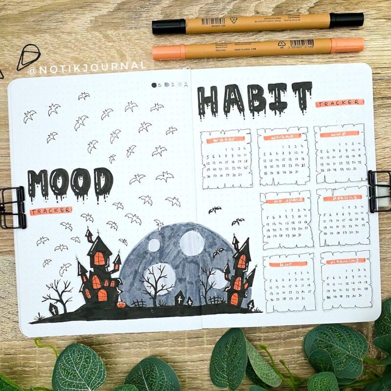 57 Halloween Bullet Journal Ideas You've Got To Try! - Captivating Crazy