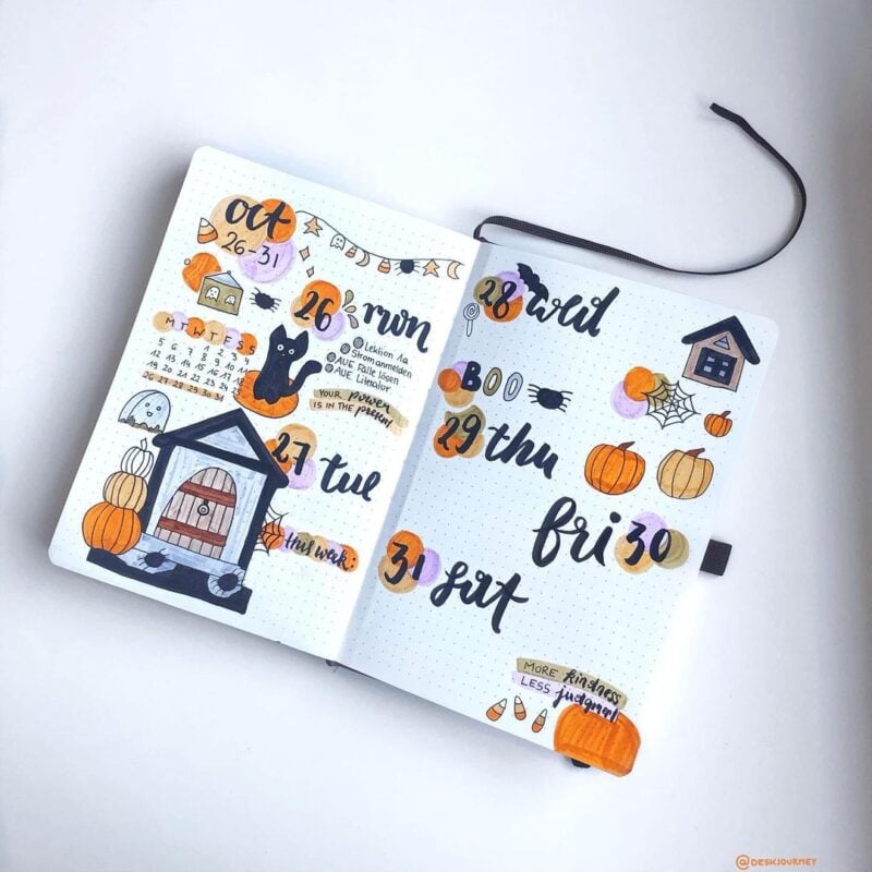 57 Halloween Bullet Journal Ideas You've Got To Try! - Captivating Crazy