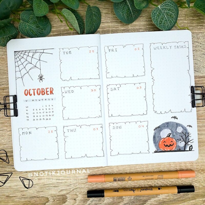 57 Halloween Bullet Journal Ideas You've Got To Try! - Captivating Crazy