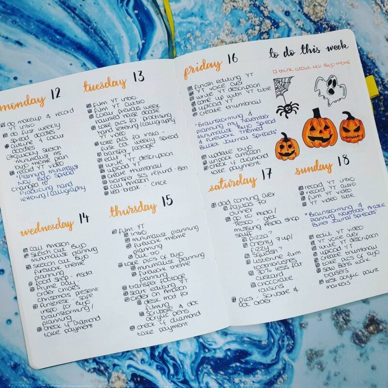 57 Halloween Bullet Journal Ideas You've Got To Try! - Captivating Crazy