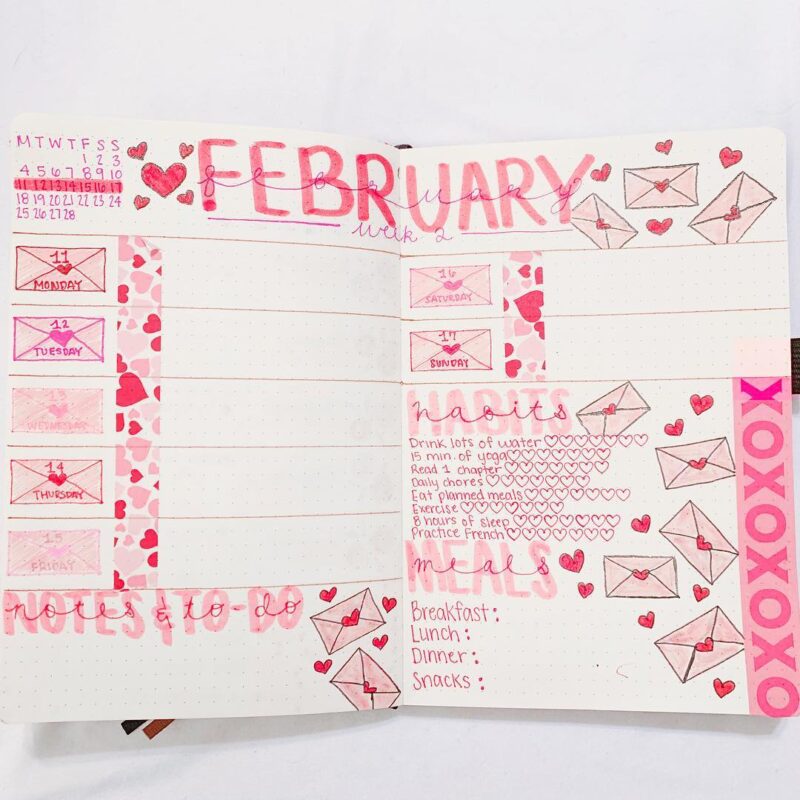 30 Valentine's Day Bullet Journal Ideas You'll Fall In Love With ...