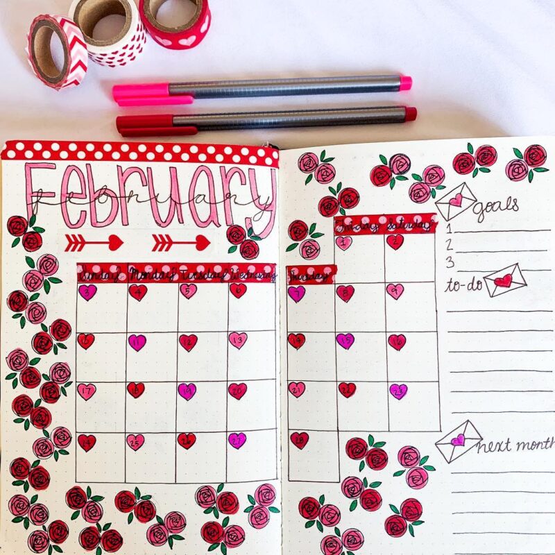30 Valentine's Day Bullet Journal Ideas You'll Fall In Love With ...